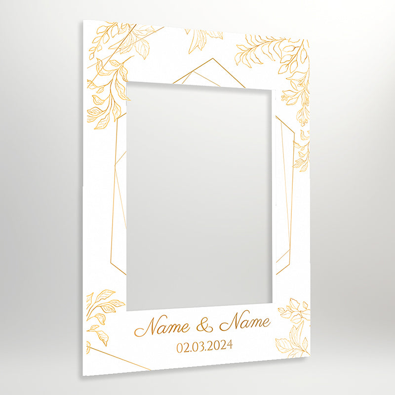 Premium Personalised, White and Gold Wedding Selfie Frame, Perfect for ...