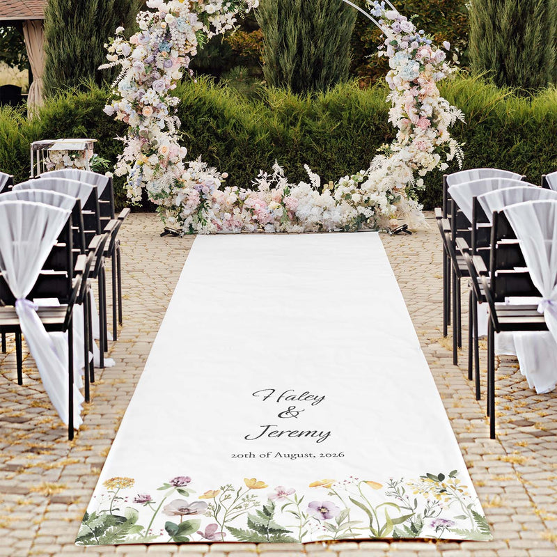 Wildflowers Personalised Aisle Runner - 3 Sizes Available | Wedding Invites